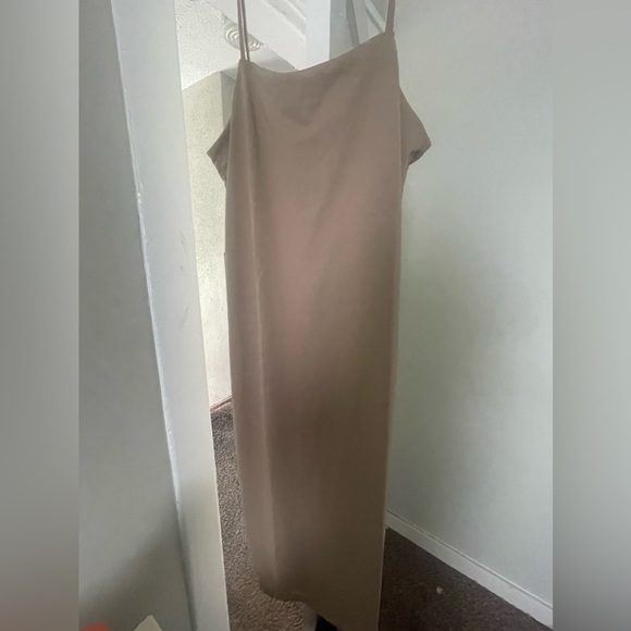 H&M | Dresses | Hm Nude Close Dress Size M With Slit On The Side | Poshmark